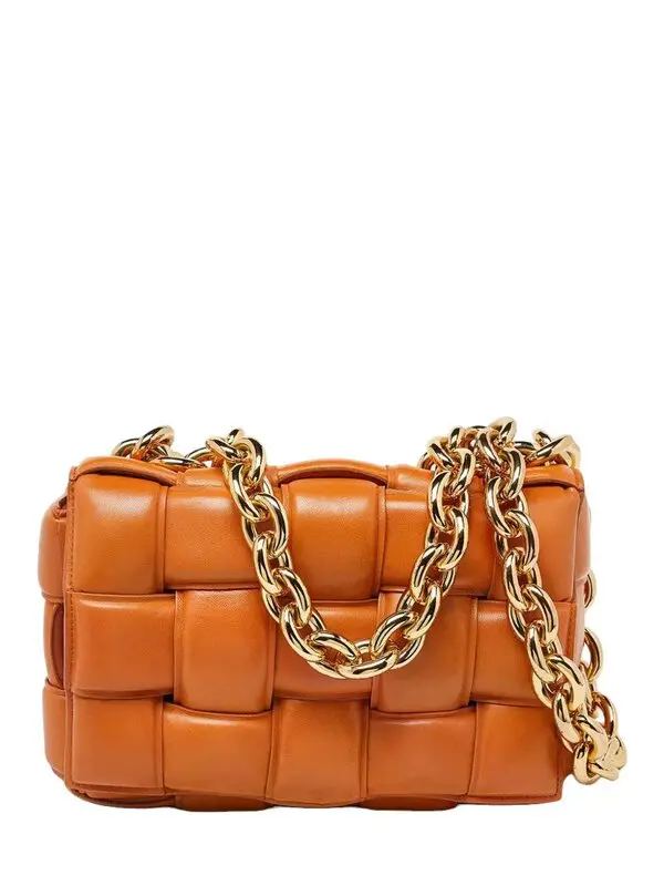 Bottega Veneta Cassette Chain Shoulder Bag - Orange