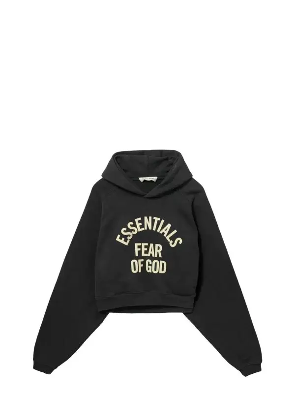 ESSENTIALS Campus 90s Cropped Hoodie - Grey