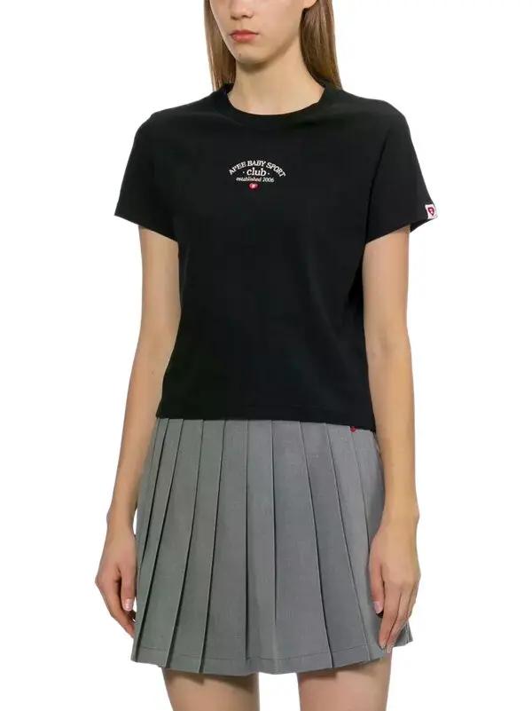 AAPE BY *A BATHING APE Logo Embroidered T-shirt - Black