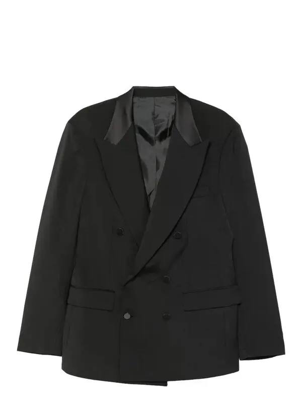 MARSEM Double-breasted Peak-lapel Blazer - Black