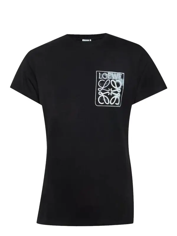 Loewe Anagram-embroidery T-shirt - Black