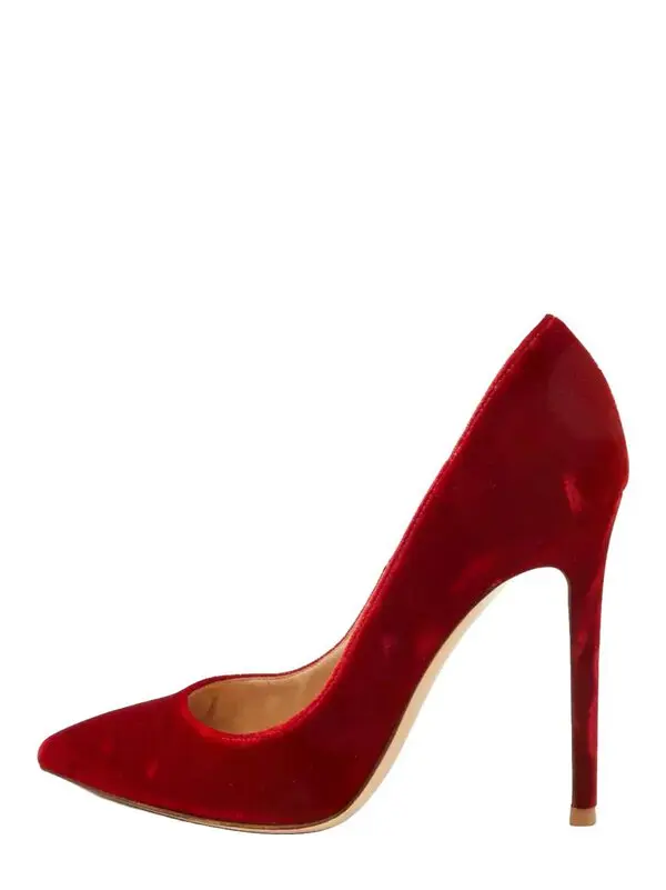 GIANVITO ROSSI Velvet Pointed-toe Pumps - Red