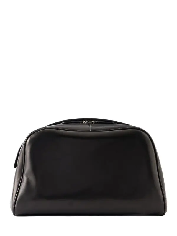 THE ROW Leila Leather Clutch - Black