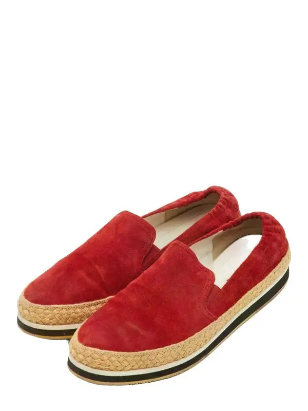 Prada Suede Slip-on Espadrille Sneakers - Red