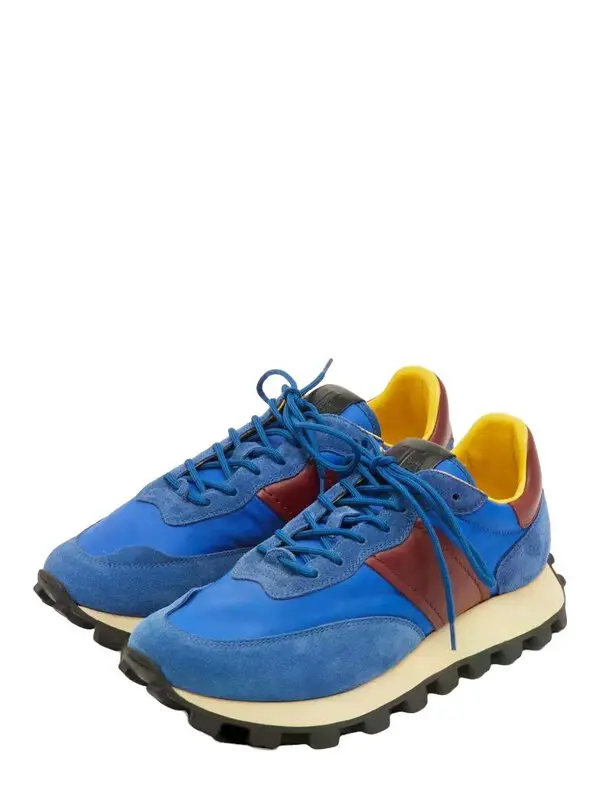 TOD'S Leather-trim Panelled Sneakers - Blue