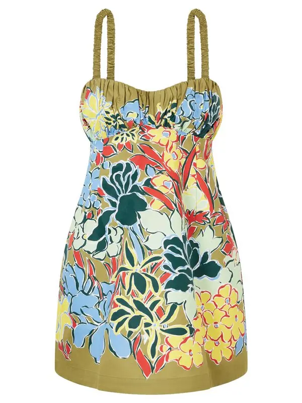 ALEMAIS Solstice Printed Organic Cotton Mini Dress - Multi