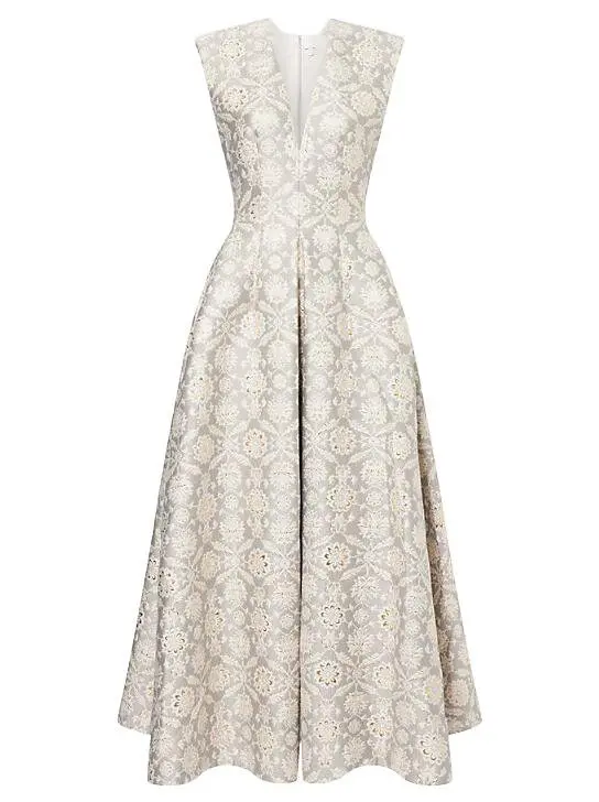 Huishan Zhang Kyle Jacquard Cotton-blend Maxi Dress - Grey