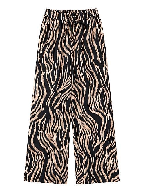 RO&ZO Zebra Print Wide Leg Trousers - Multi