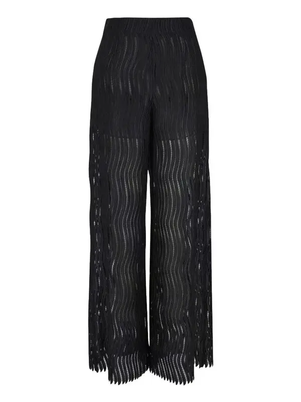 Akris Cassie Wave-pattern Trousers - Black