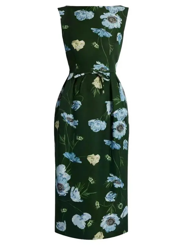 Erdem Floral Print Belle Époque Dress - Green