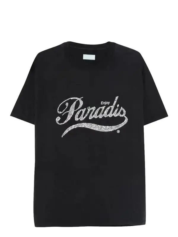 3.PARADIS Crystal-embellishment T-shirt - Black