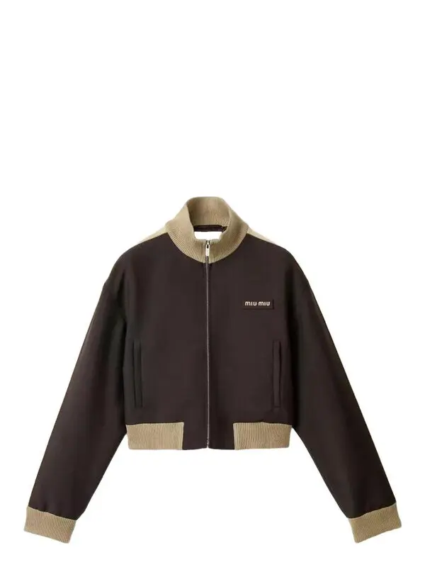 Miu Miu Kid-mohair Blouson Jacket - Brown