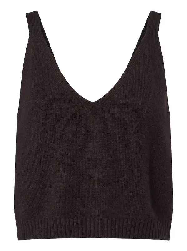 LISA YANG Violia Cashmere Crop Top - Brown