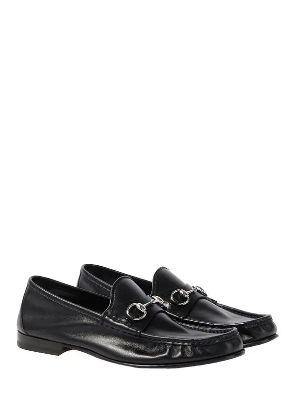 Gucci Lugano Horsebit Leather Loafers - Black