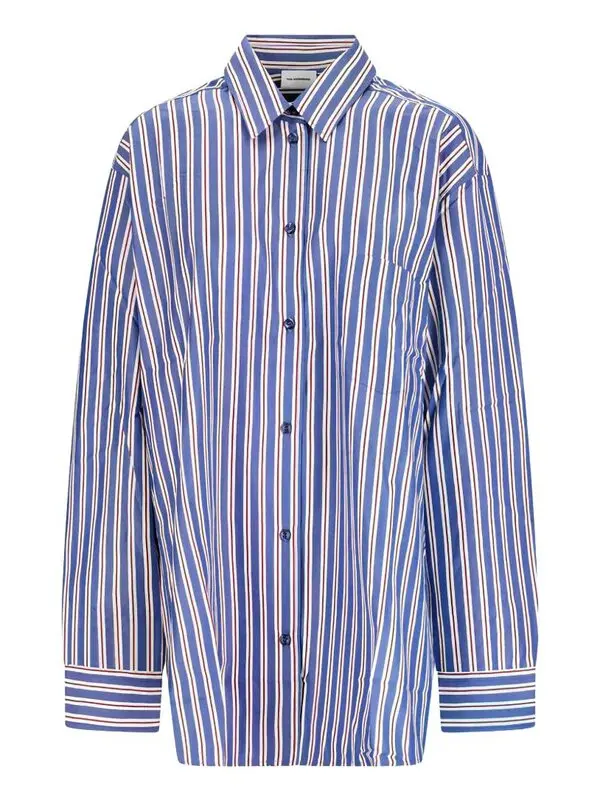 Andamane Georgiana Striped Oversized Shirt - Blue