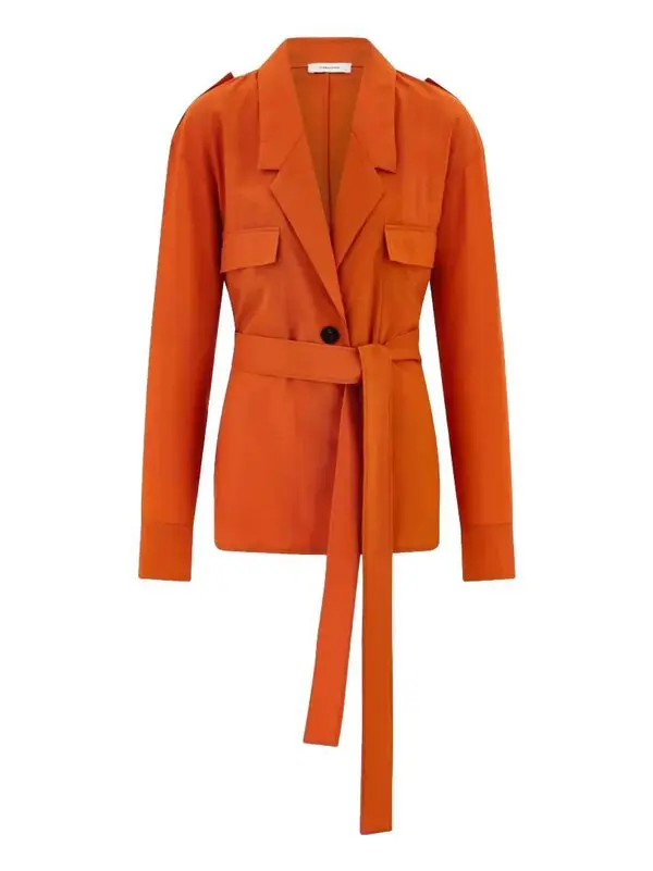 FERRAGAMO Deconstructed Blazer With Sash Belt - Orange