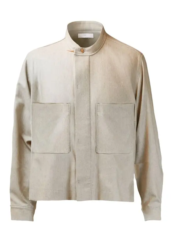 ALAN SCOTT Stretch-cashmere-cotton Denim Overshirt - Beige