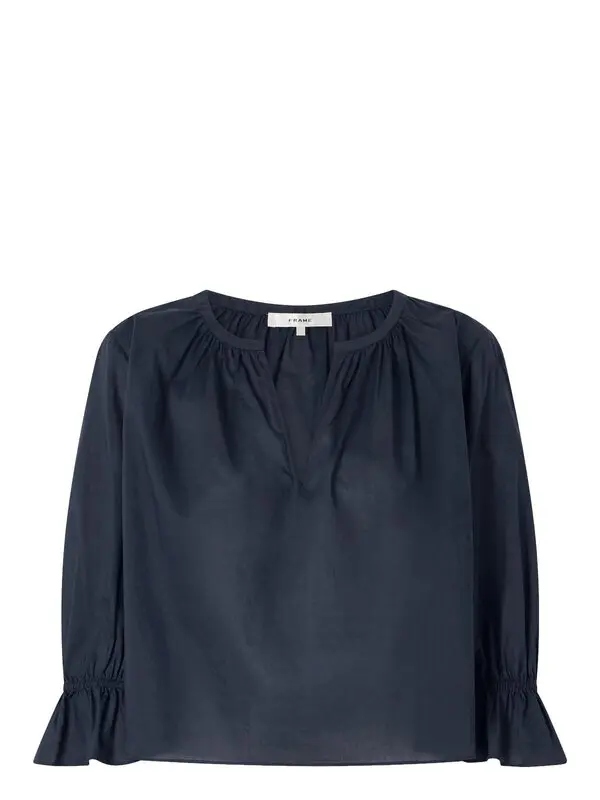 FRAME Poet Cotton Blouse - Blue