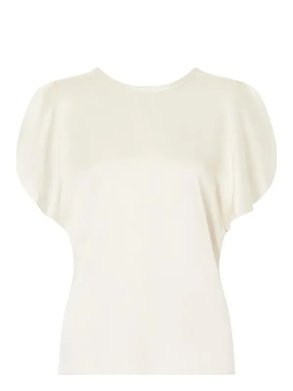 Victoria Beckham Bela Draped Satin Blouse - Neutrals
