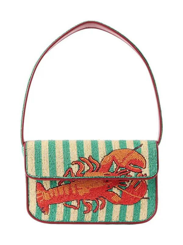 Staud Beaded Lobster Shoulder Bag - Green