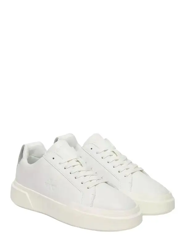Calvin Klein Tab Chunky Logo-print Leather Sneakers - White