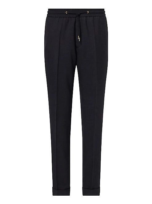 Paul Smith Drawstring Tapered-leg Wool Trousers - Slate