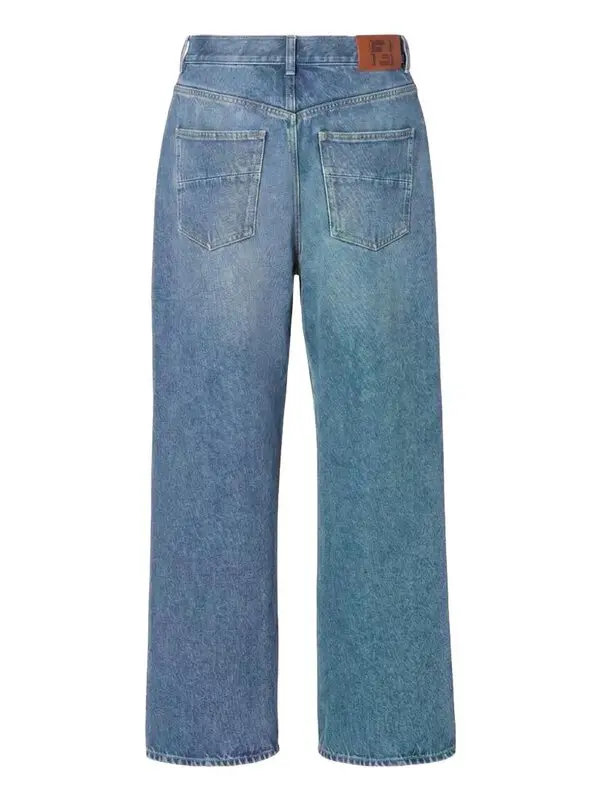 Fendi Logo-patch Straight-leg Jeans - Blue