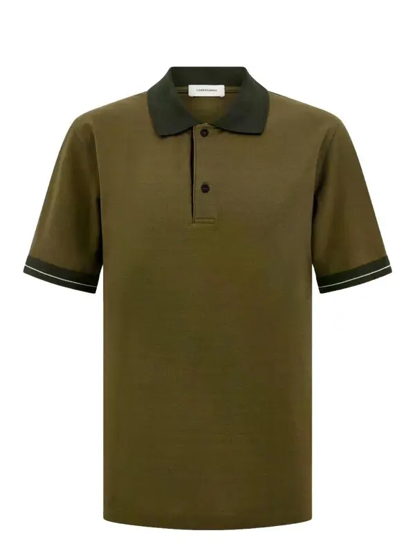 FERRAGAMO Short Sleeve Polo Shirt - Green