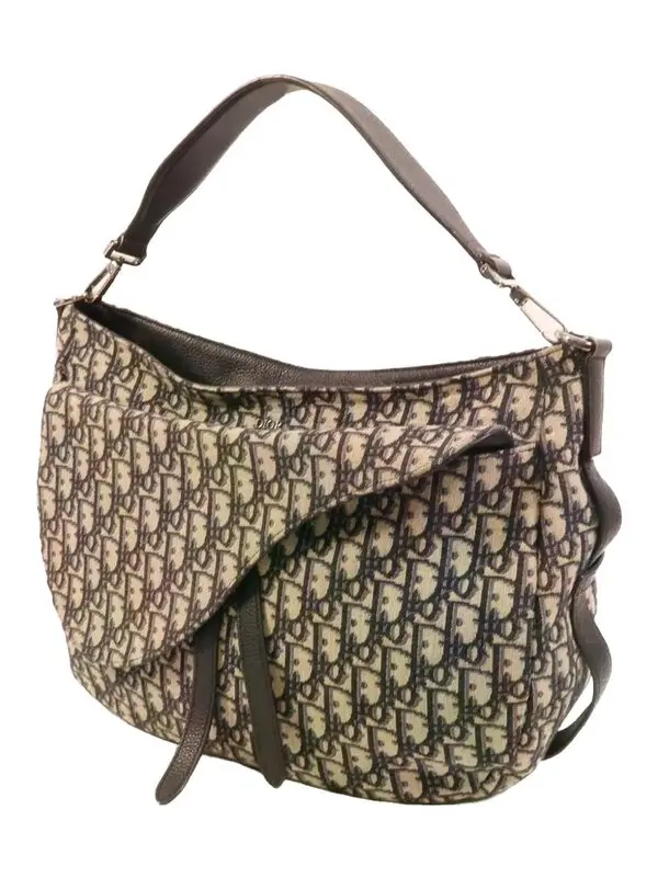 Dior Saddle Monogram Canvas Shoulder Bag - Neutrals