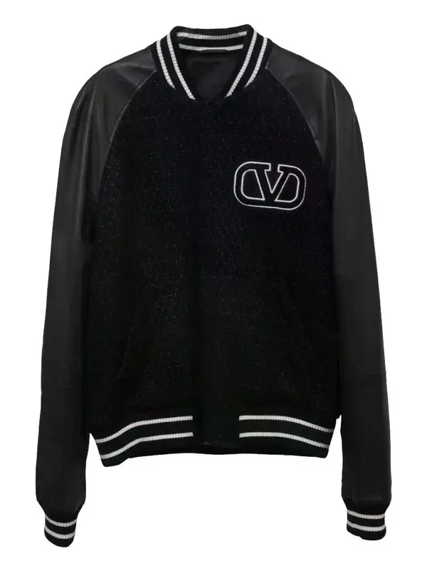 Valentino Garavani Vlogo Tweed Bomber Jacket - Black