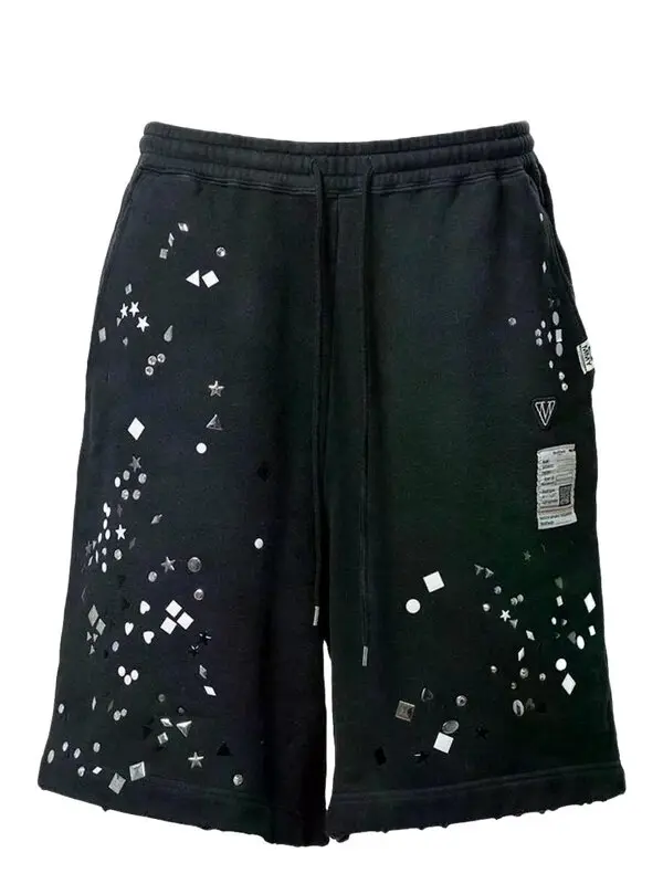 Mihara Yasuhiro Embellished Cotton Shorts - Black