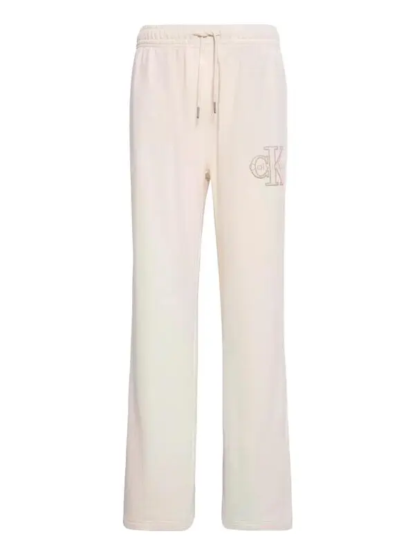 Calvin Klein Embroidered Wide Leg Track Pants - Neutrals