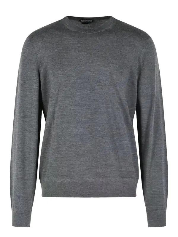 TOM FORD Crew Neck Wool Sweater - Grey