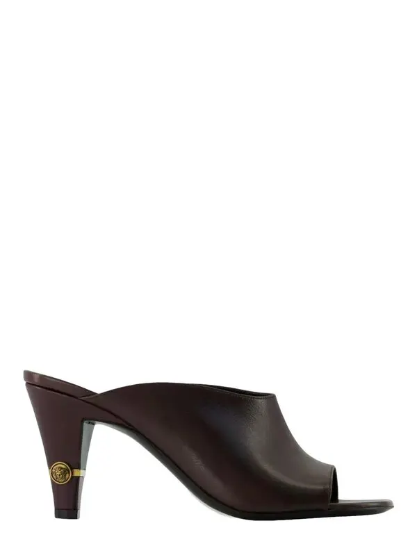 Versace Giullietta Leather Mules - Brown