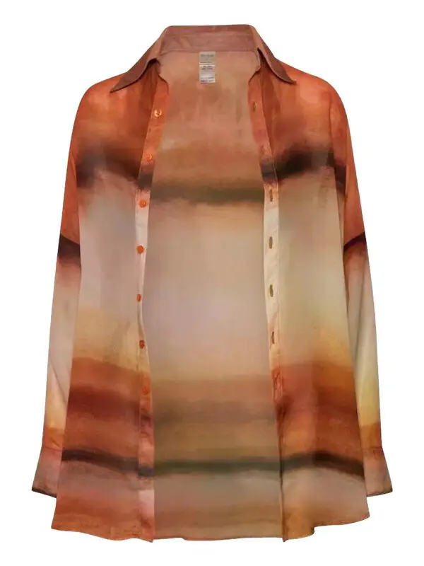 BAOBAB Long Sleeve Sheer Shirt - Orange