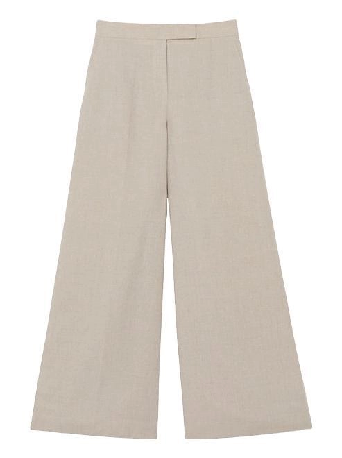 REISS Kit Wide-leg Linen Trousers - Neutral