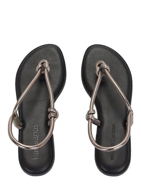 Havaianas Metallic Thong Slingback Sandals - Black
