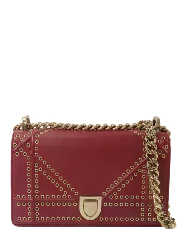 Dior Diorama Eyelet-embellished Shoulder Bag - Red