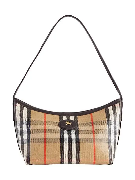 Burberry Mini Highlands Waxed-cotton Baguette Shoulder Bag - Sand