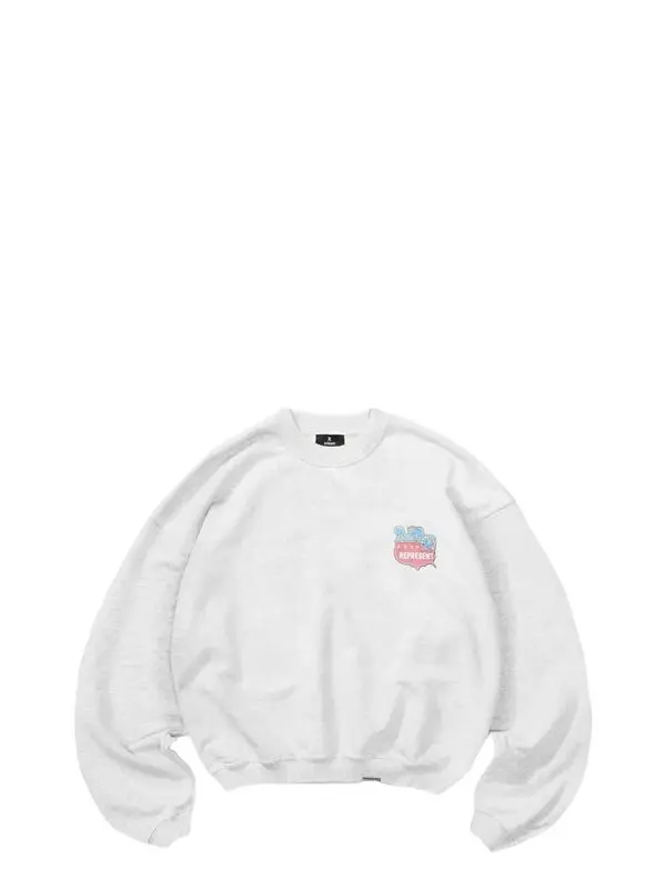 REPRESENT Graphic Print Cotton Sweatshirt - Grey