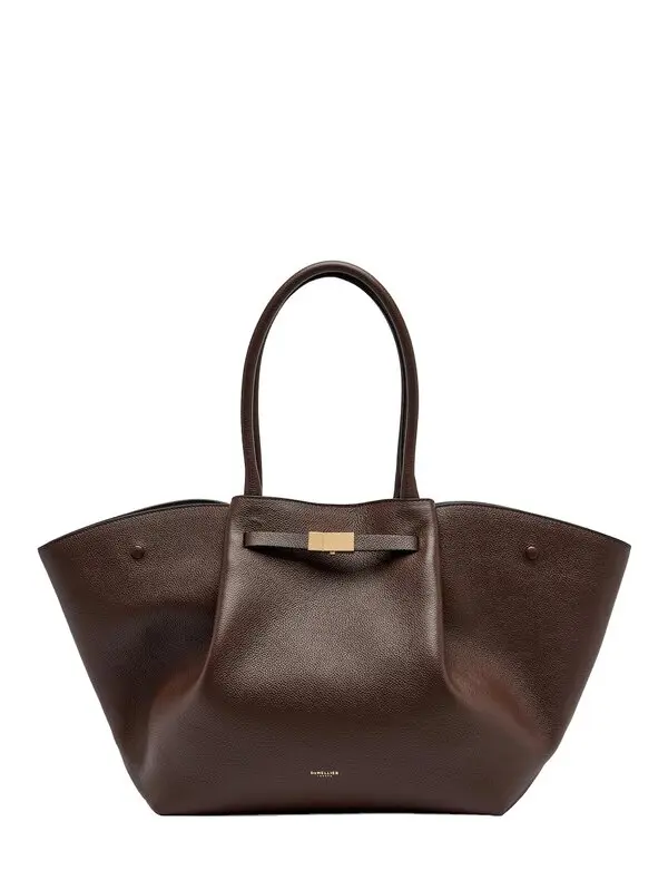 DEMELLIER New York Medium Leather Tote Bag - Brown