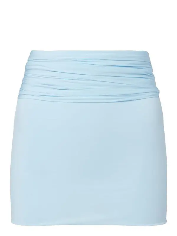 Wardrobe.NYC Ruched Miniskirt - Blue