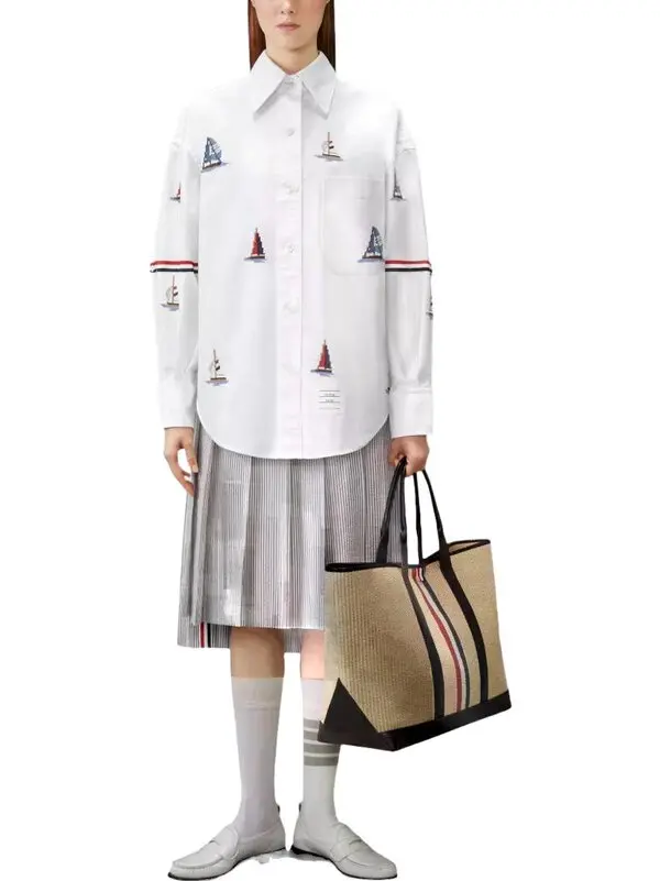 Thom Browne Sailboat Embroidery Shirt - White