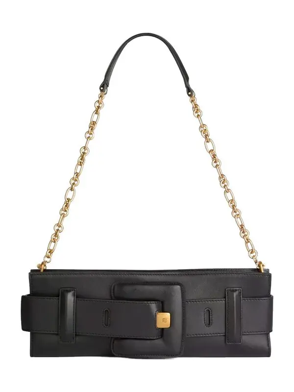 Balmain Anthem Smooth Leather Clutch - Black
