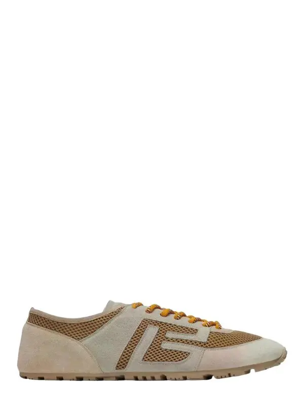 Balmain Racer Trainers In Mesh And Suede - Neutrals