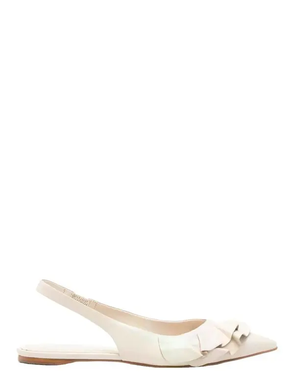 ANDREA CARRANO Ruffled Slingback Flat Sandals - Neutrals