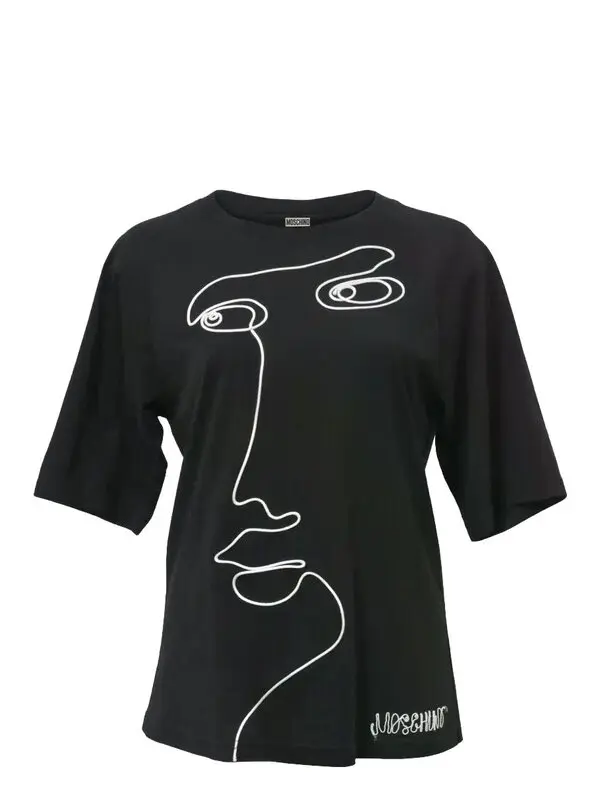Moschino Face Embroidery T-shirt - Black