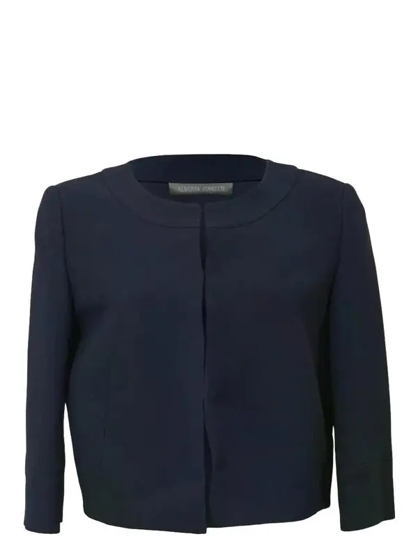 Alberta Ferretti Collarless Hook-and-eye Bolero - Blue