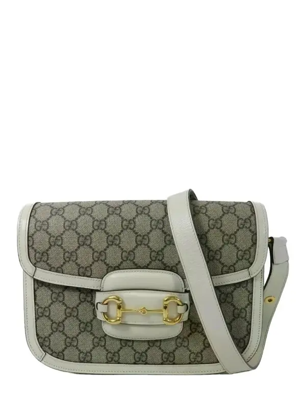 Gucci Horsebit 1955 Gg Supreme Shoulder Bag - Neutrals