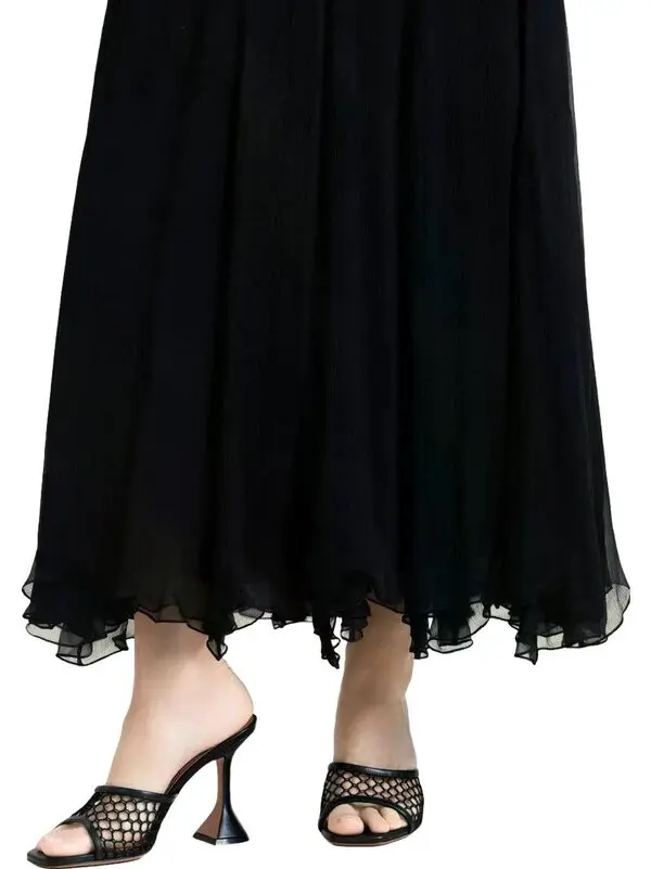 Amina Muaddi Lupita Mesh Mules - Black
